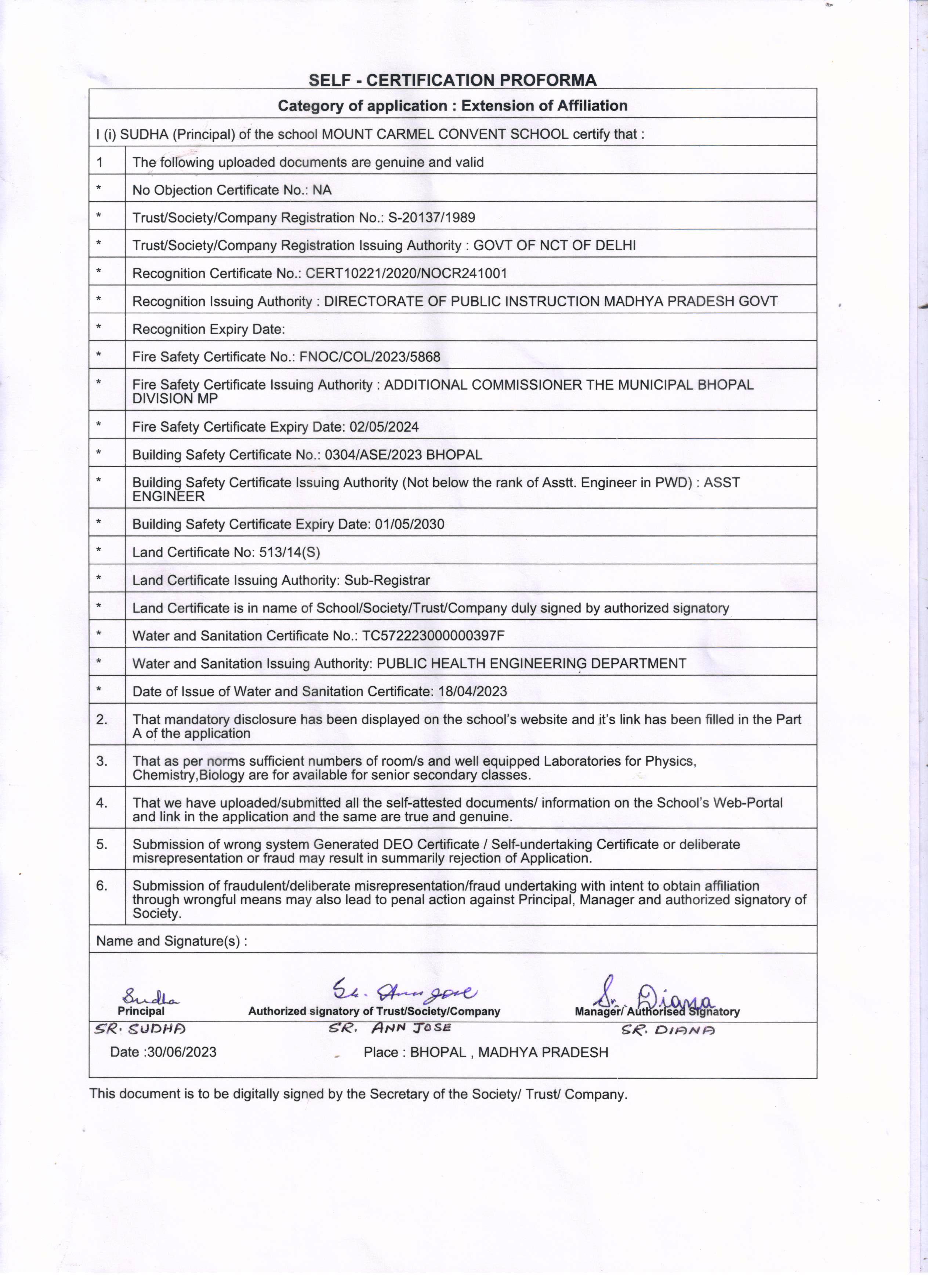 Mount Carmel School, Kolar